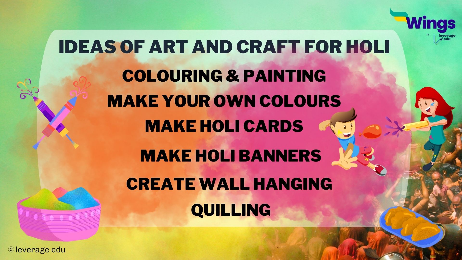 Happy Holi 2024: 13 Ideas of Art and Craft for Holi Festival | Leverage Edu