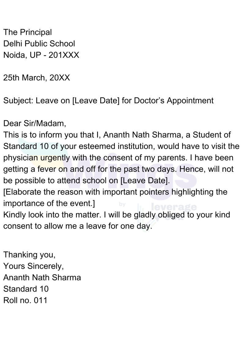 Leave Letter to the Principal: Format and Samples | Leverage Edu