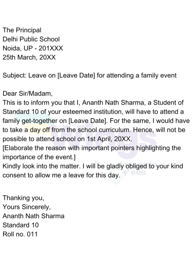 Leave Letter to the Principal: Format and Samples | Leverage Edu