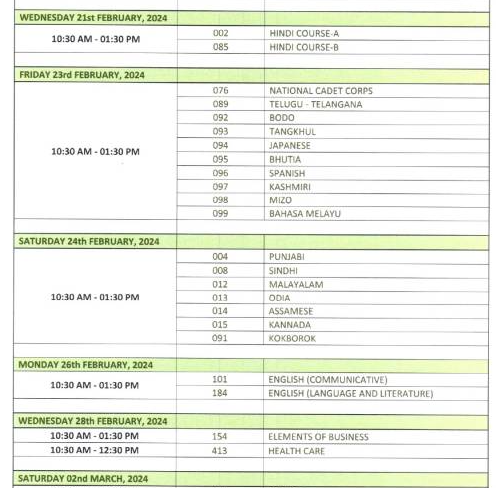 Class 10 CBSE Date Sheet 2024 Released: Check Timetable and Download ...