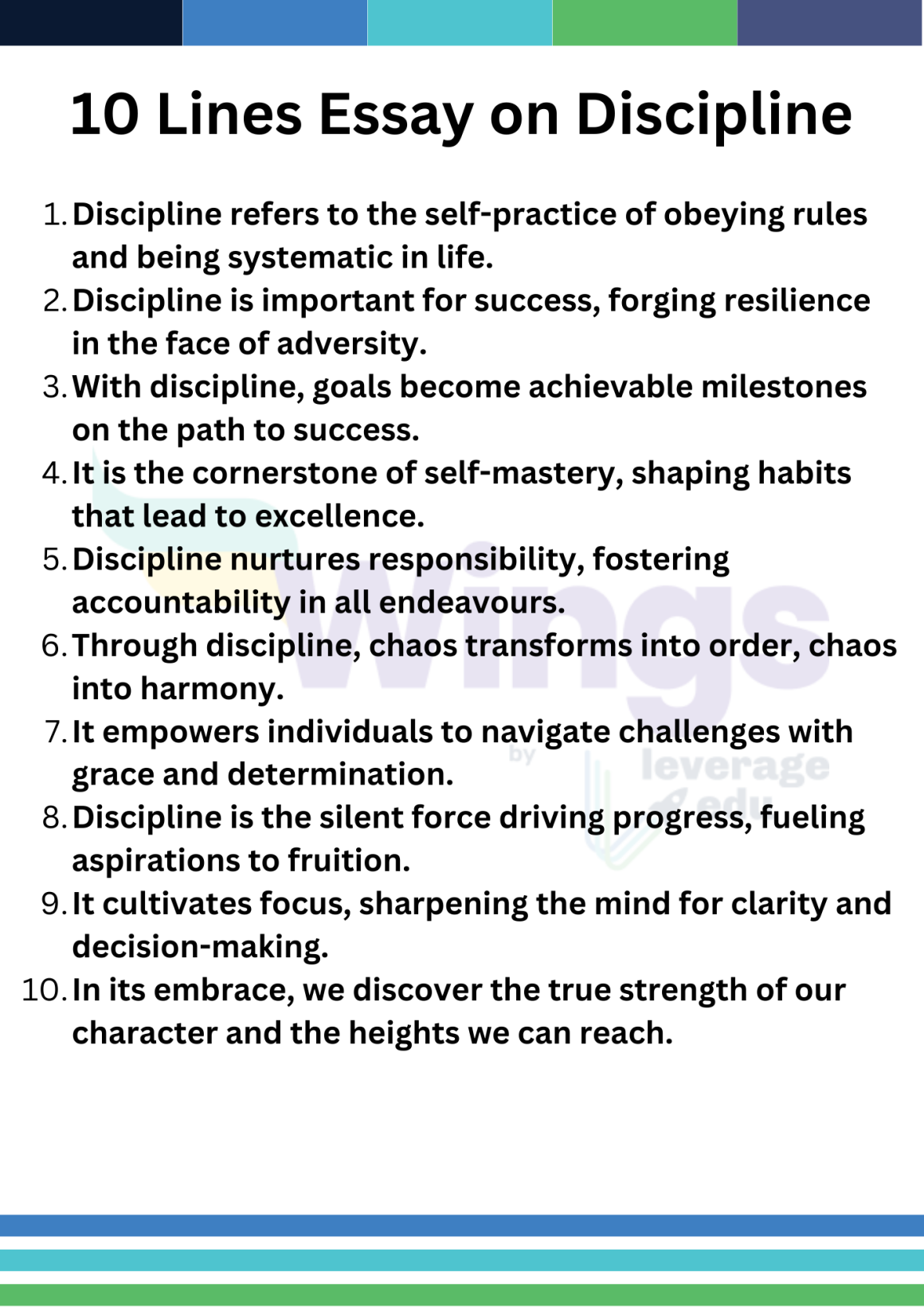Essay on Discipline: Sample Essays 100, 200 & 300 Words | Leverage Edu