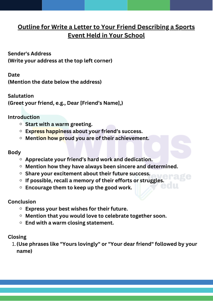 Write a Letter to Your Friend Describing a Sports Event Held in Your ...