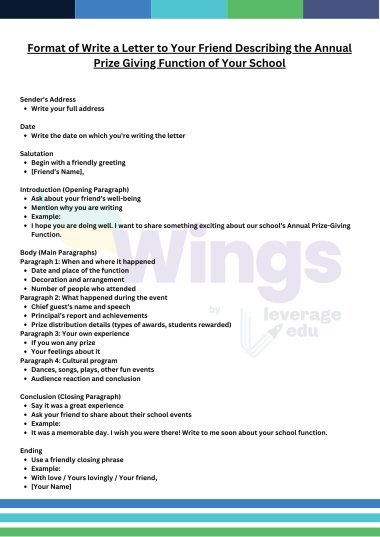 Write a Letter to Your Friend Describing the Annual Prize Giving ...