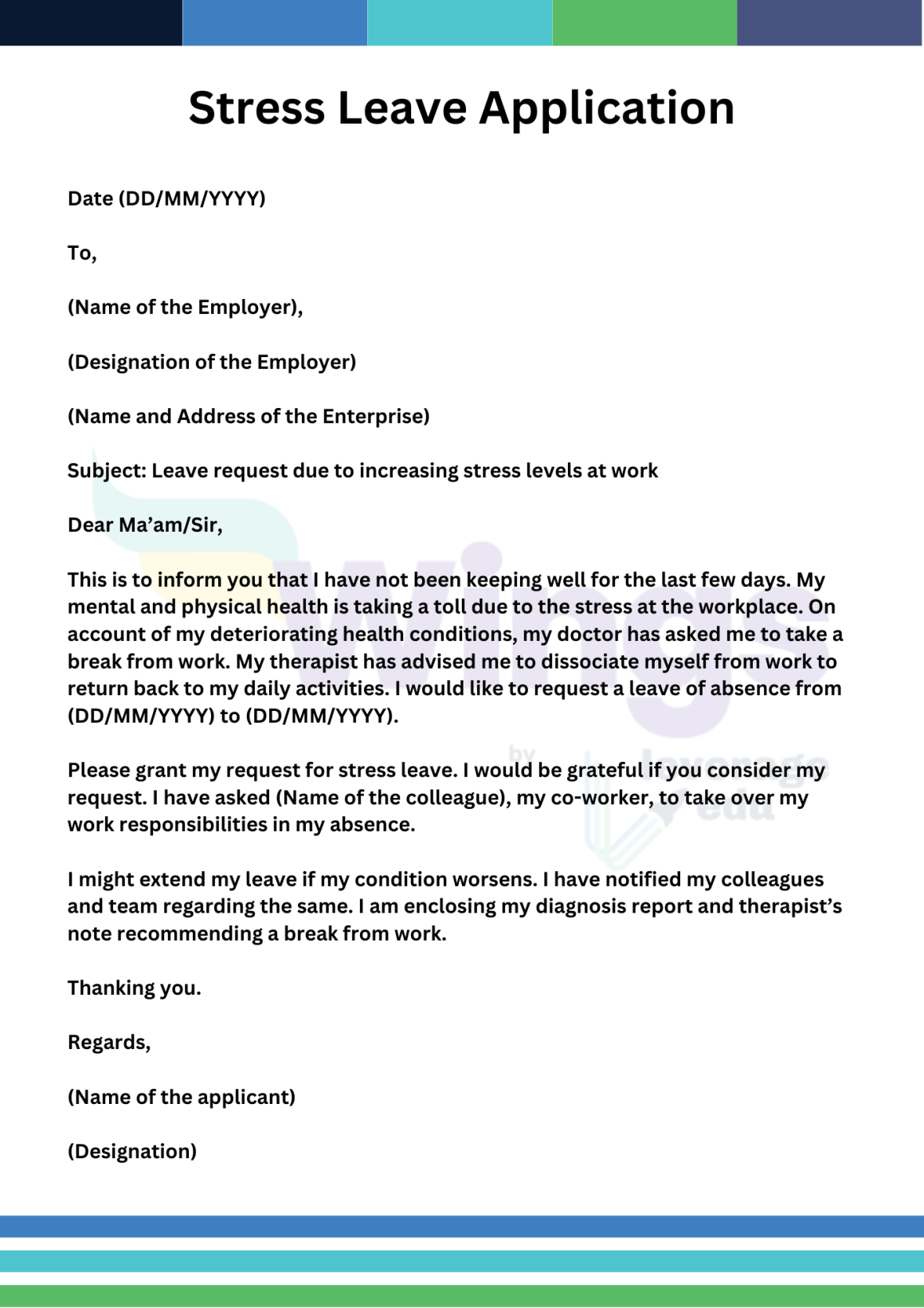 Leave Application for Stress: Importance, Format and Samples | Leverage Edu