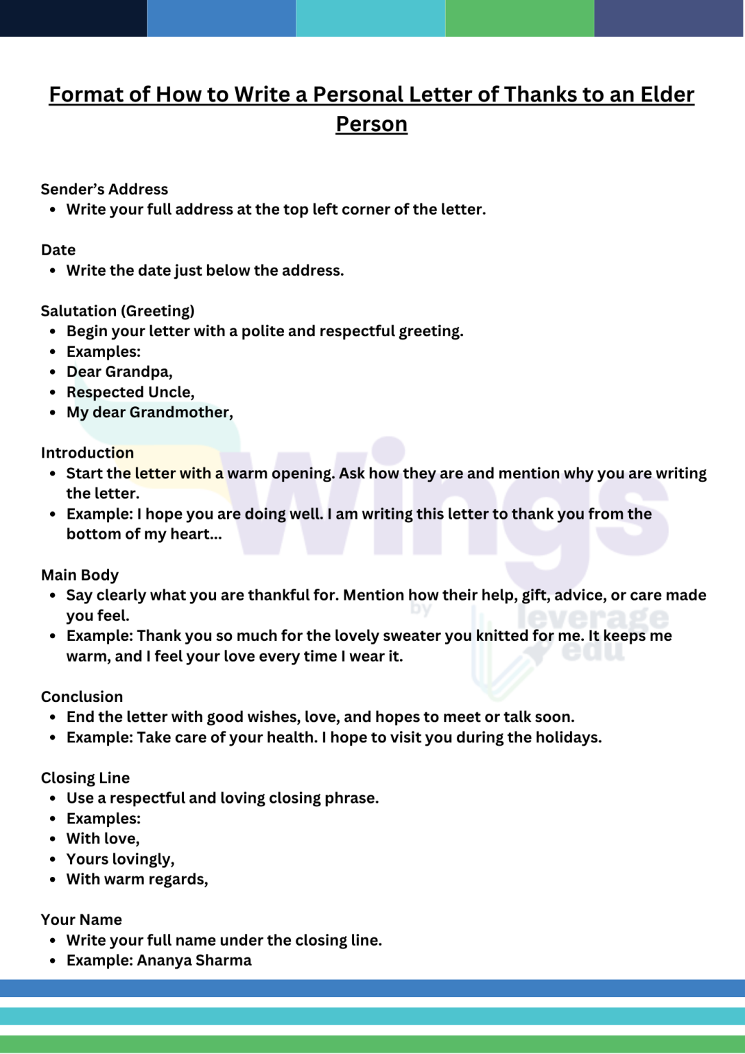 Write a Personal Letter of Thanks to an Elder Person: Check Samples and ...