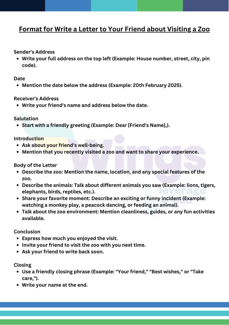 Write a Letter to Your Friend about Visiting a Zoo: Check Samples and ...