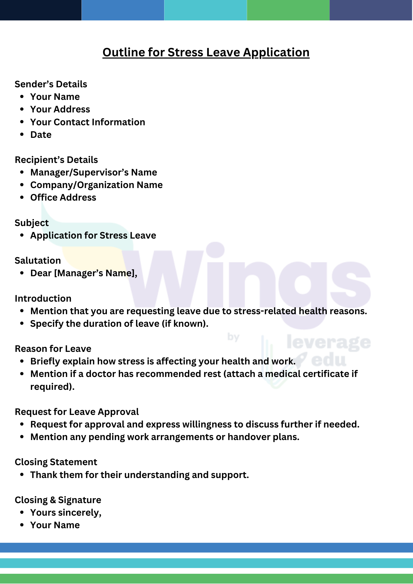 Leave Application for Stress: Check Samples and Format | Leverage Edu