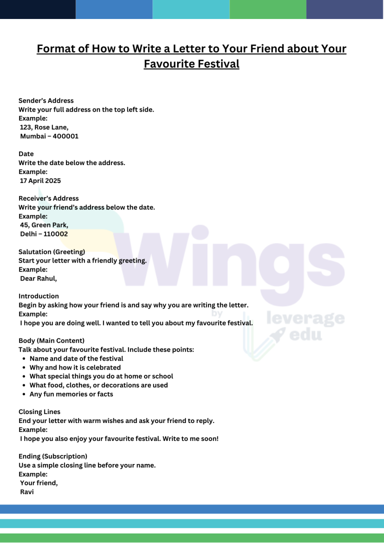 Write a Letter to Your Friend about Your Favourite Festival: Check ...