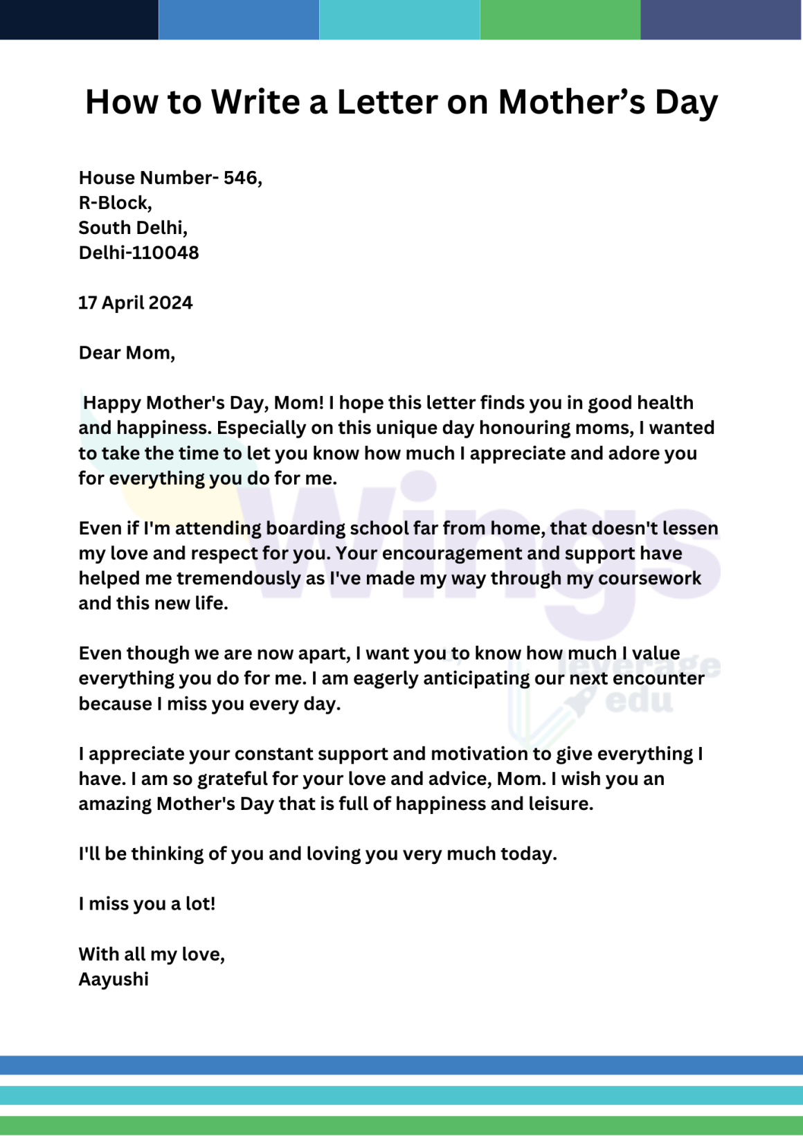 Write a Letter on Mother’s Day: Check Samples & Format | Leverage Edu