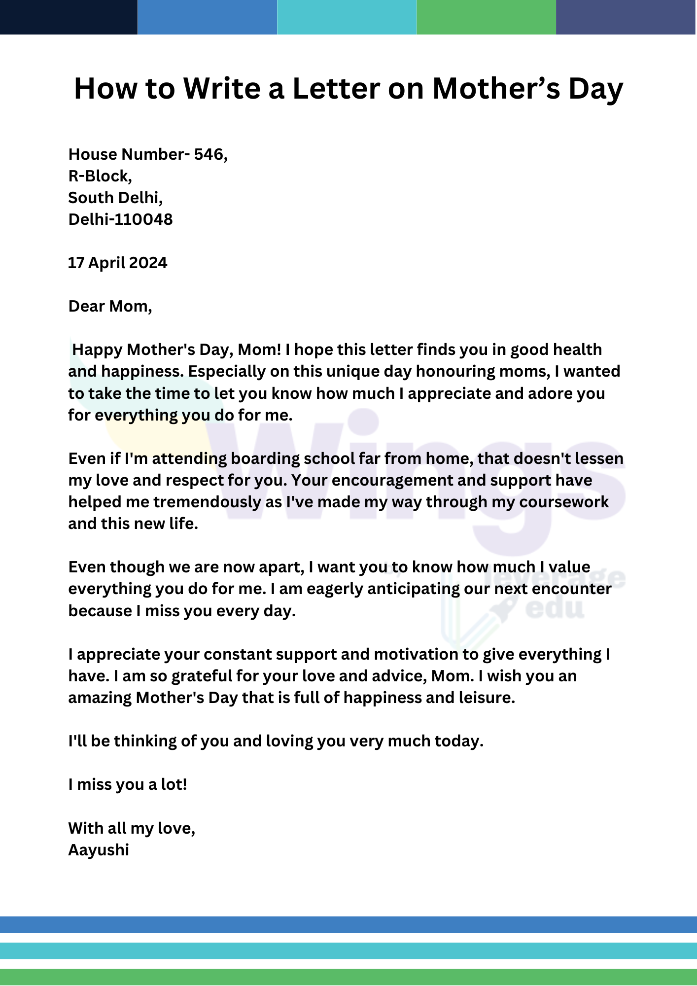 Write a Letter on Mother’s Day: Check Samples & Format | Leverage Edu