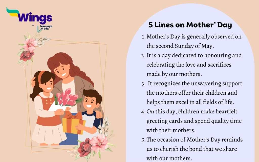 5 and 10 Lines on Mother’s Day in English for Students