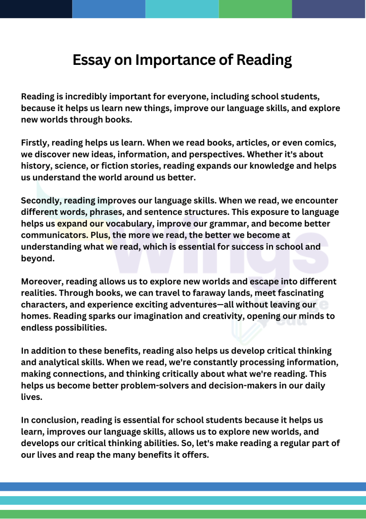 📖Essay on Importance of Reading: Samples in 100, 150, and 250 Words ...