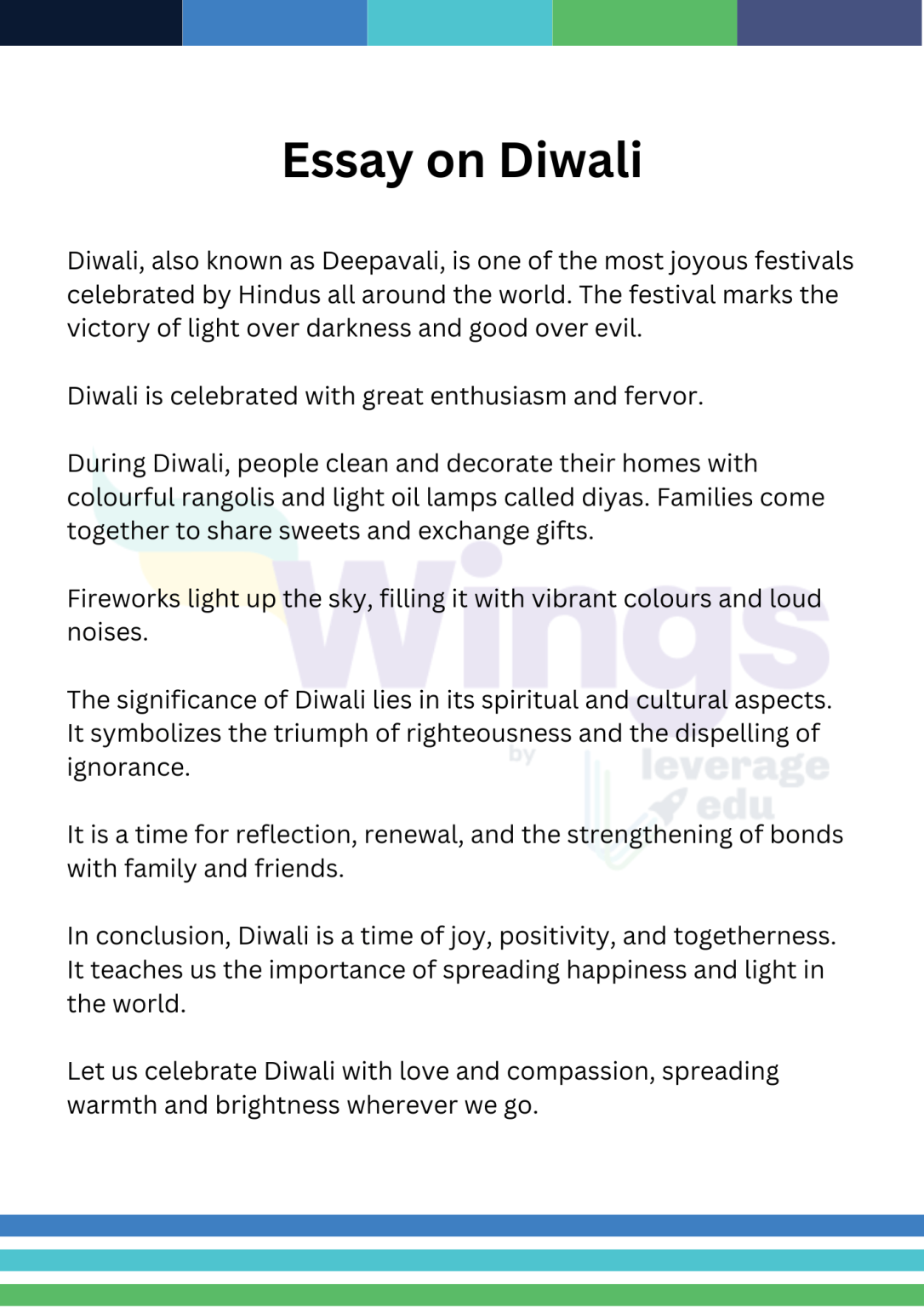 Essay on Diwali: 100, 150, 250 & 500 Words | Leverage Edu