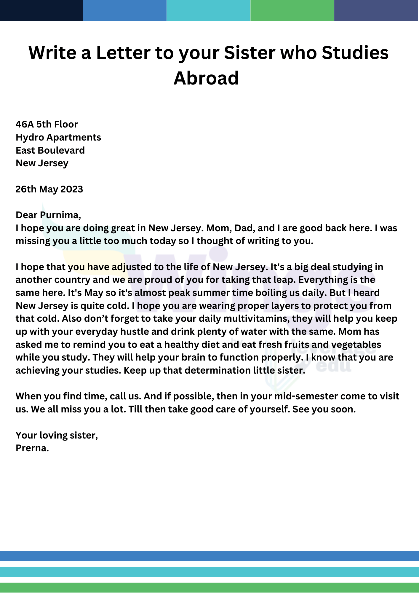 Write a Letter to Your Sister Who Studies Abroad: Check Samples ...