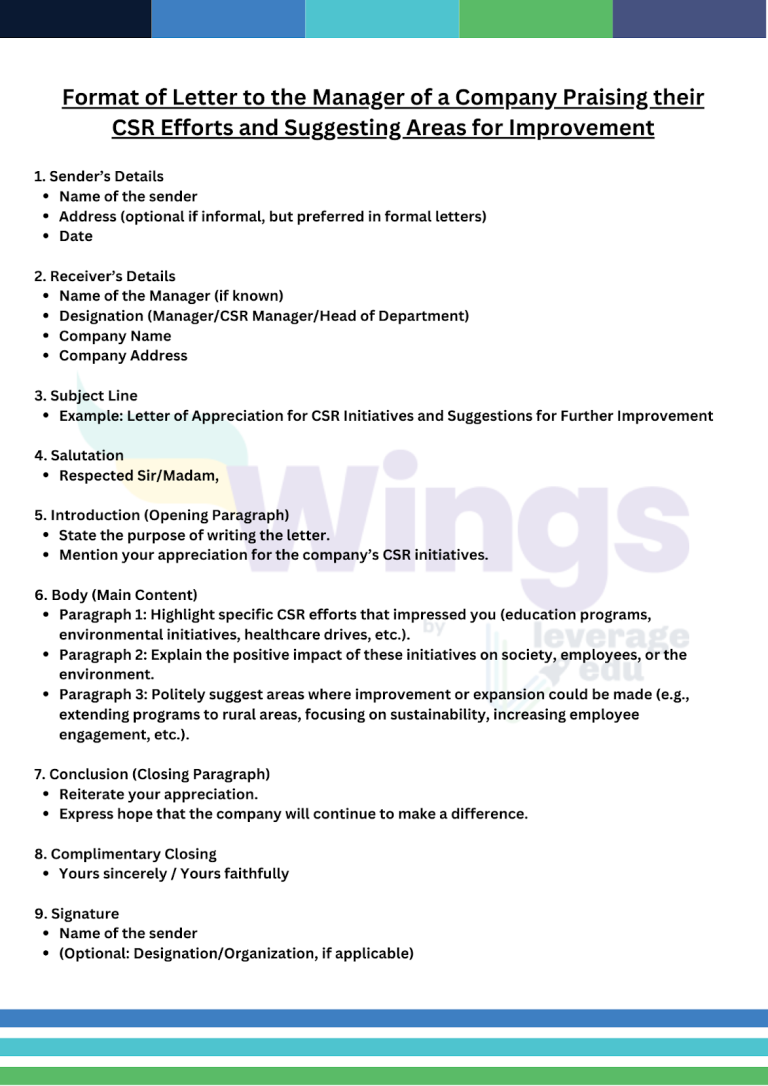 Letter to the Manager of a Company Praising their CSR Efforts